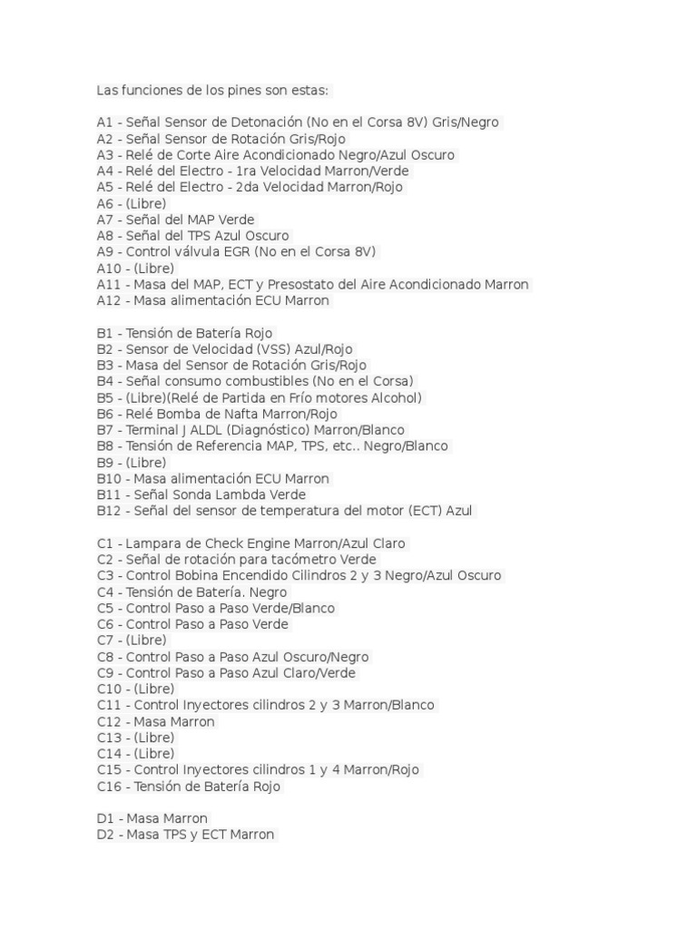 Codigos de Error Chevrolet Corsa | PDF | Acelerador | Máquinas