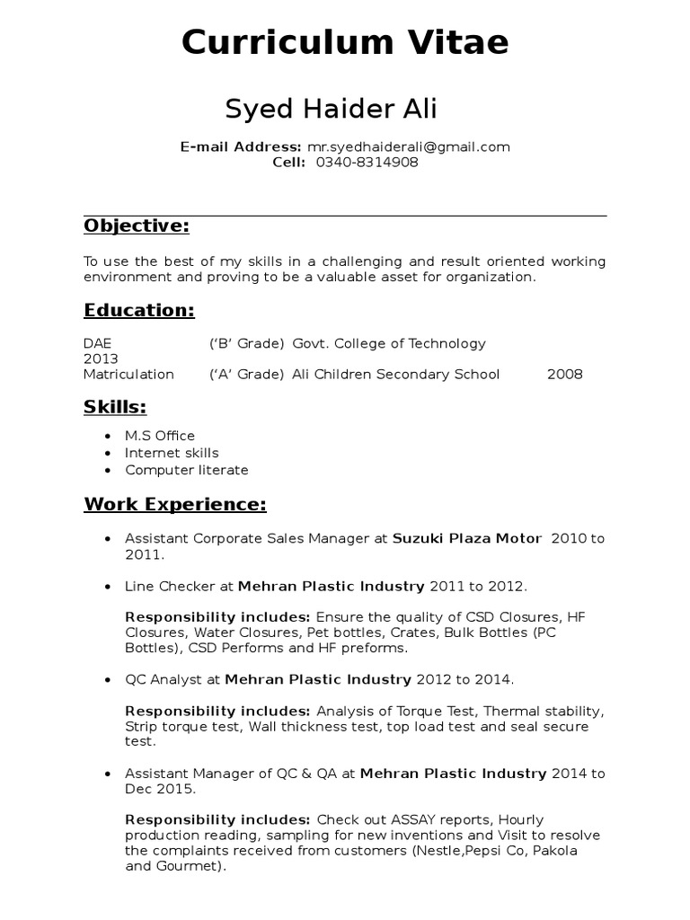 Haider CV | PDF