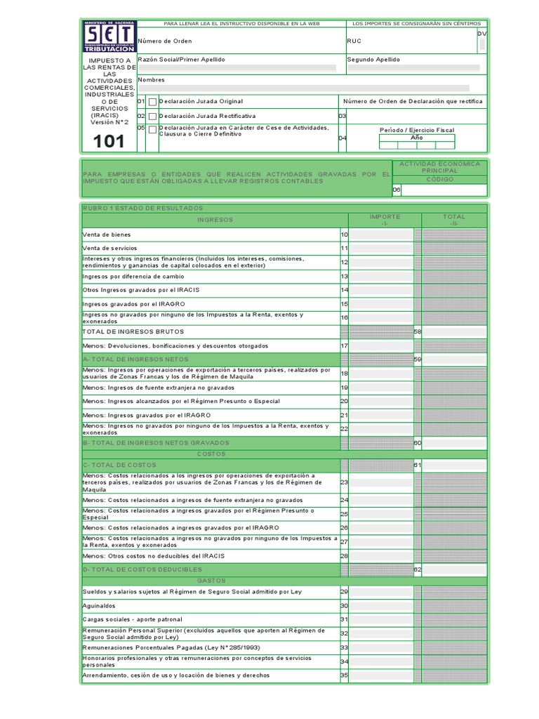 Formulario #101 Versión II PDF | PDF | Impuesto sobre la renta | Impuestos