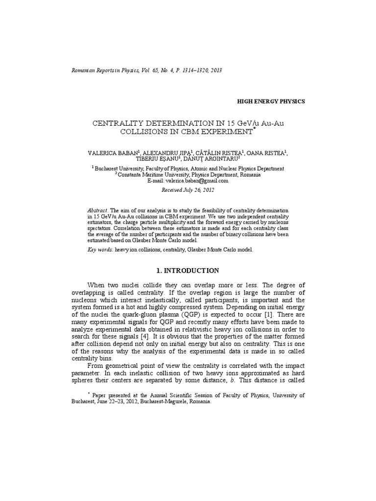 Impact Parameter | PDF | Particle Physics | Physics