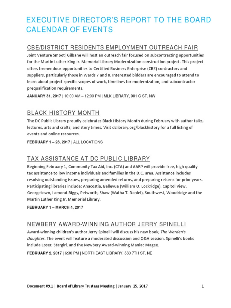 Document #9.1 - Executive Directors Report - January 25, 2017 - Updated ...