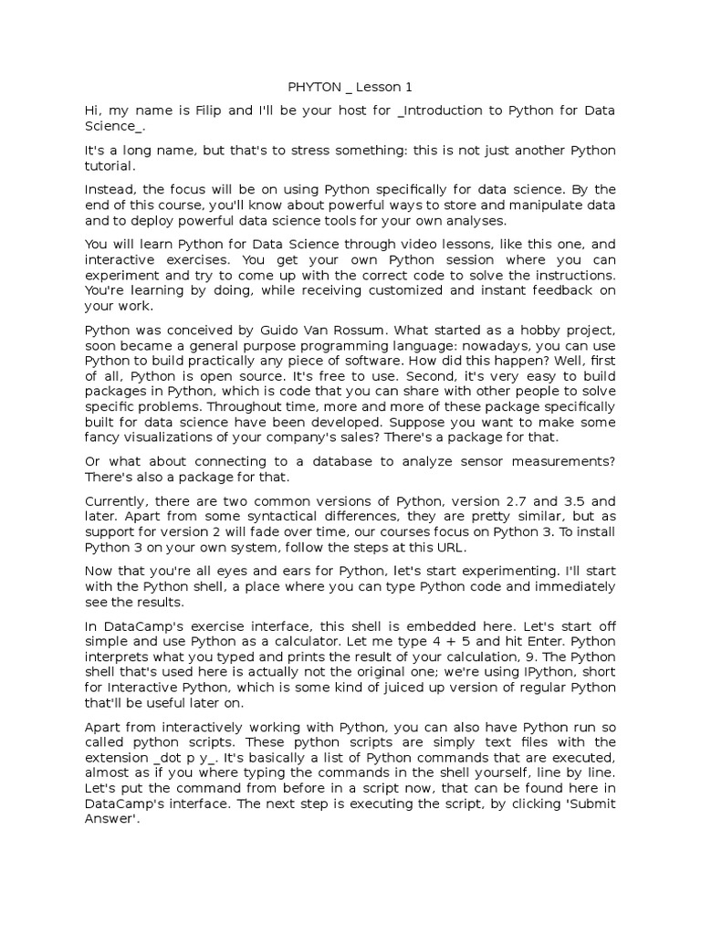 Phyton | PDF | Python (Programming Language) | Scripting Language