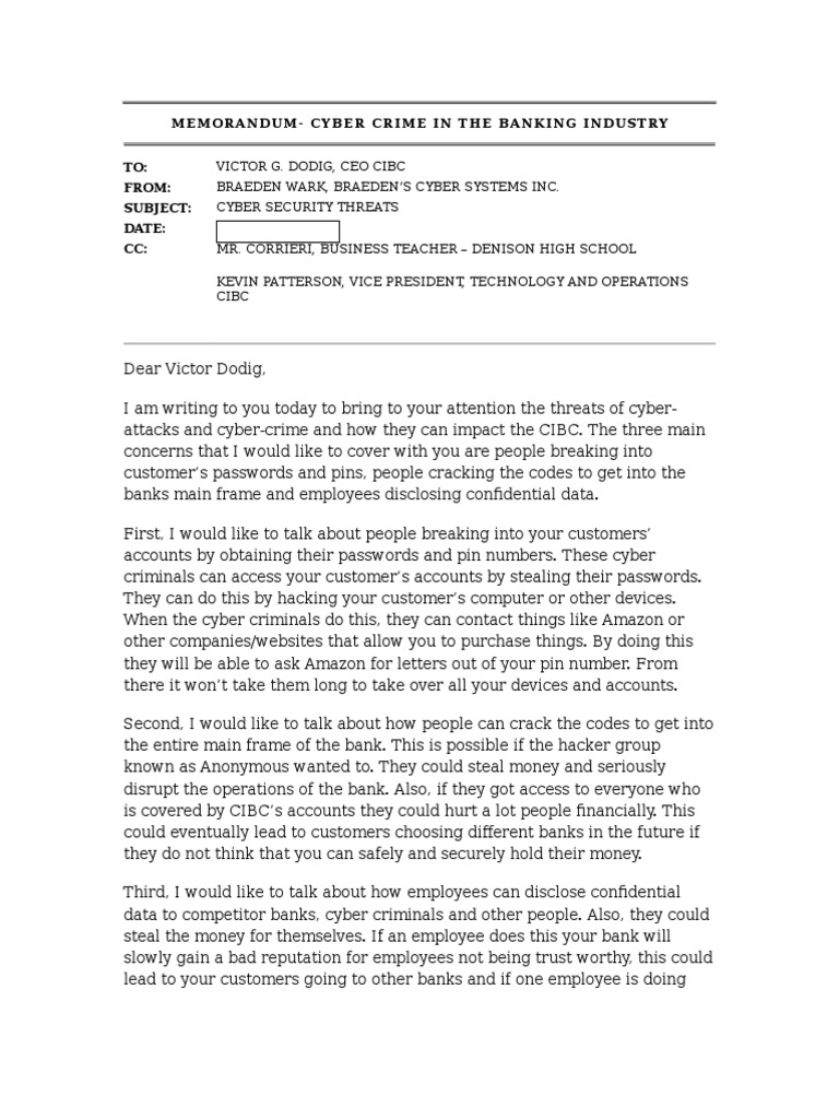 Memo | PDF | Cyberwarfare | Security