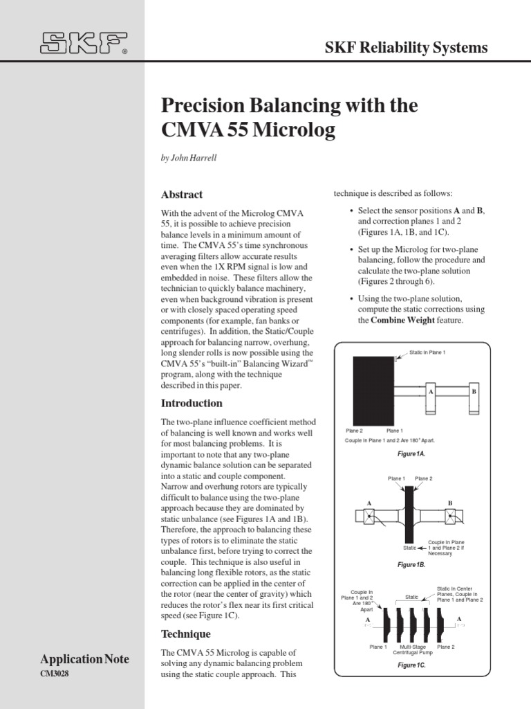 Balancing Procedure Method - SKF Article | PDF | Center Of Mass | Weight