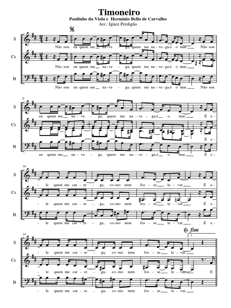 Timoneiro - Partitura | PDF | Divertissement (Général)