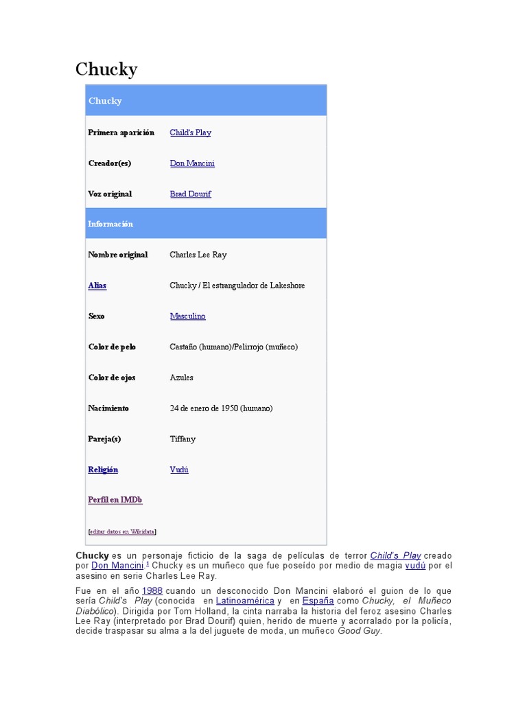 Chucky | PDF | Ocio | Violencia