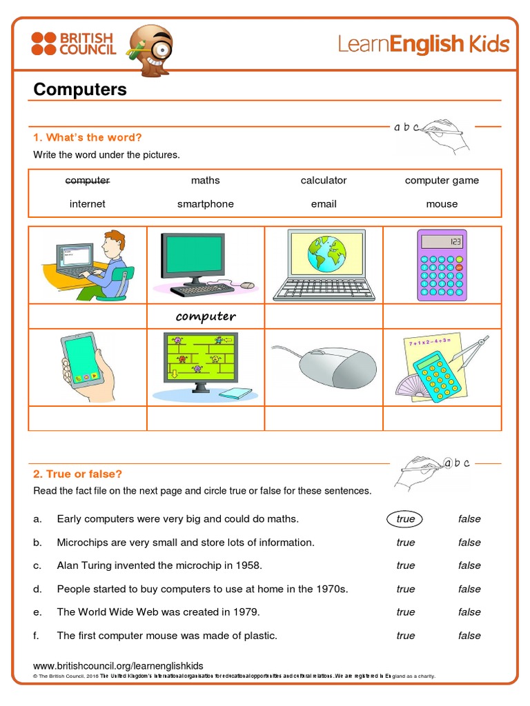Reading Practice Computers Worksheet v2 | PDF