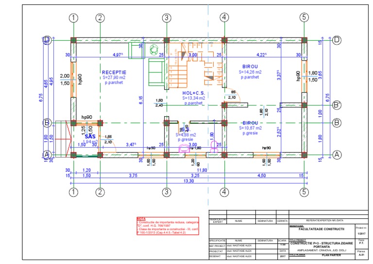Plan Parter Zidarie | PDF