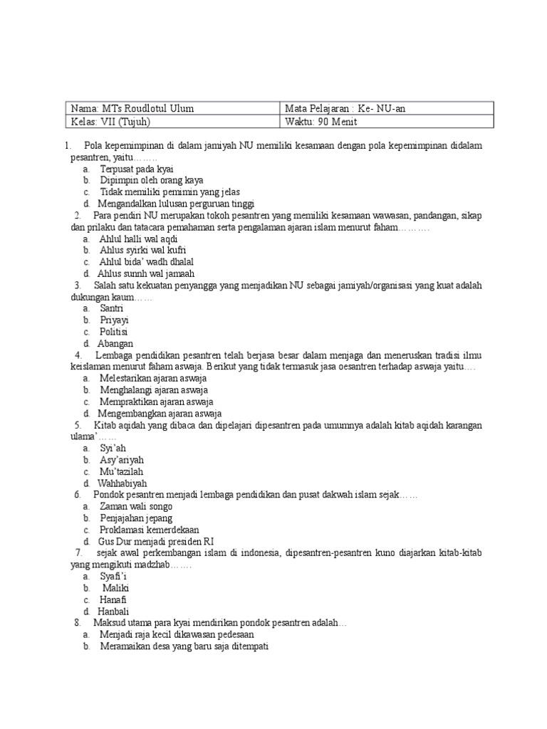 Aswaja Kelas 7 | PDF