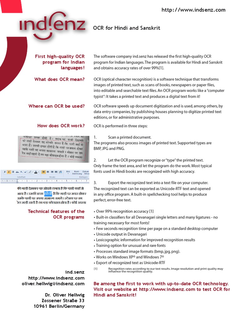 OCR For Hindi and Sanskrit | PDF