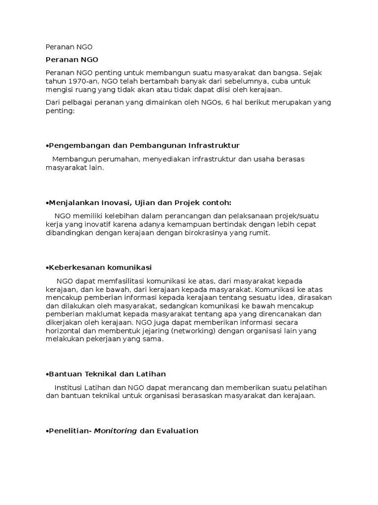 Peranan NGO | PDF