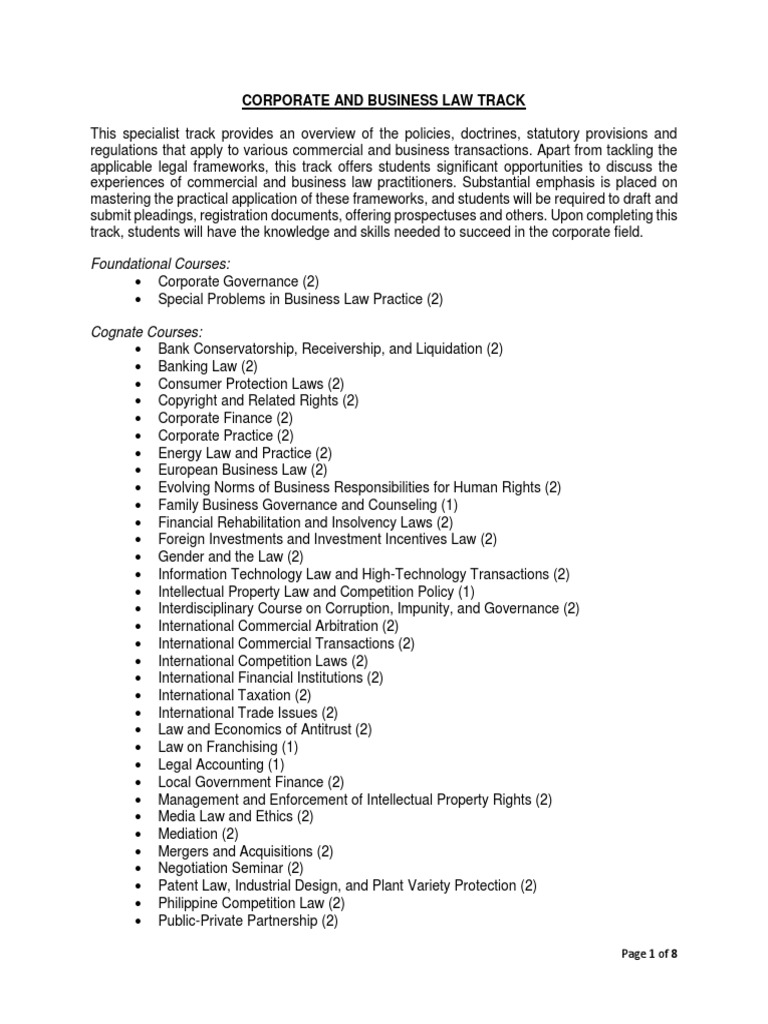 Course Offerings With Tracks and Streams - For Catalogue (As of 17 Nov ...