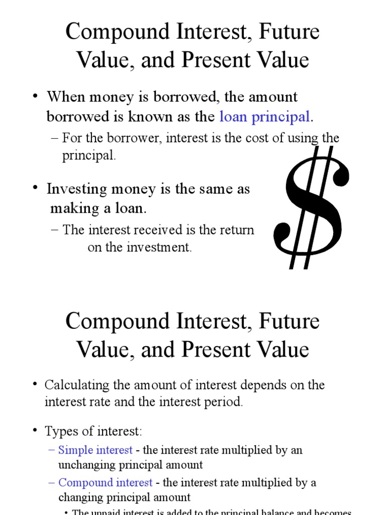 Compound Interest, Future Value, and Present Value: - When Money Is ...
