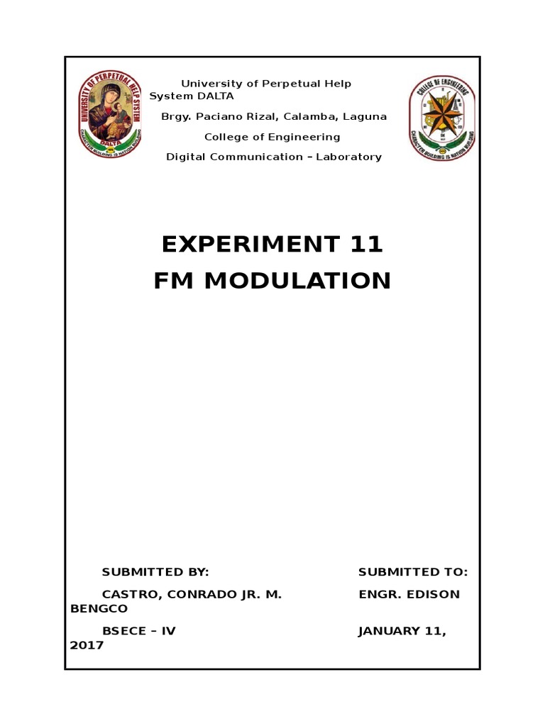 Experiment 11castro Pdf Frequency Modulation Amplitude