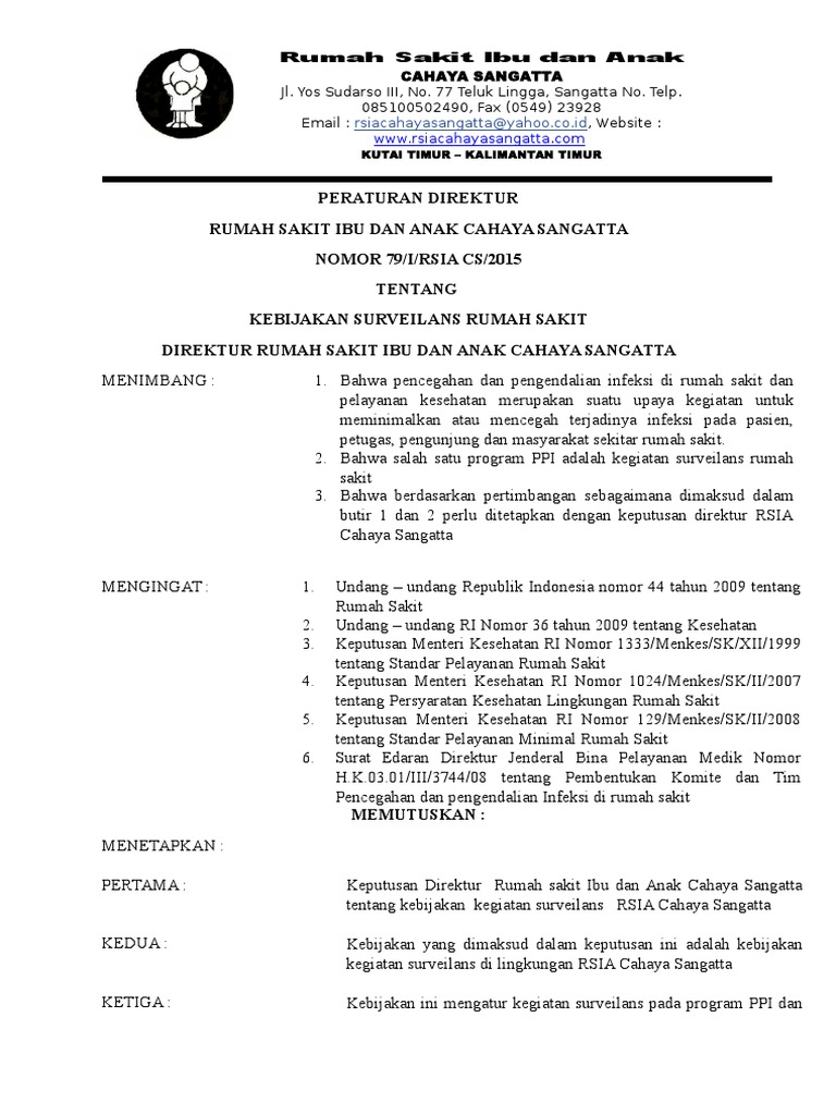 Kebijakan Surveilans Rs | PDF