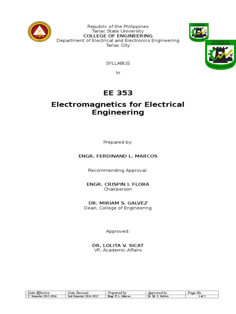 EE 353 Electromagnetics For Electrical Engineering | PDF