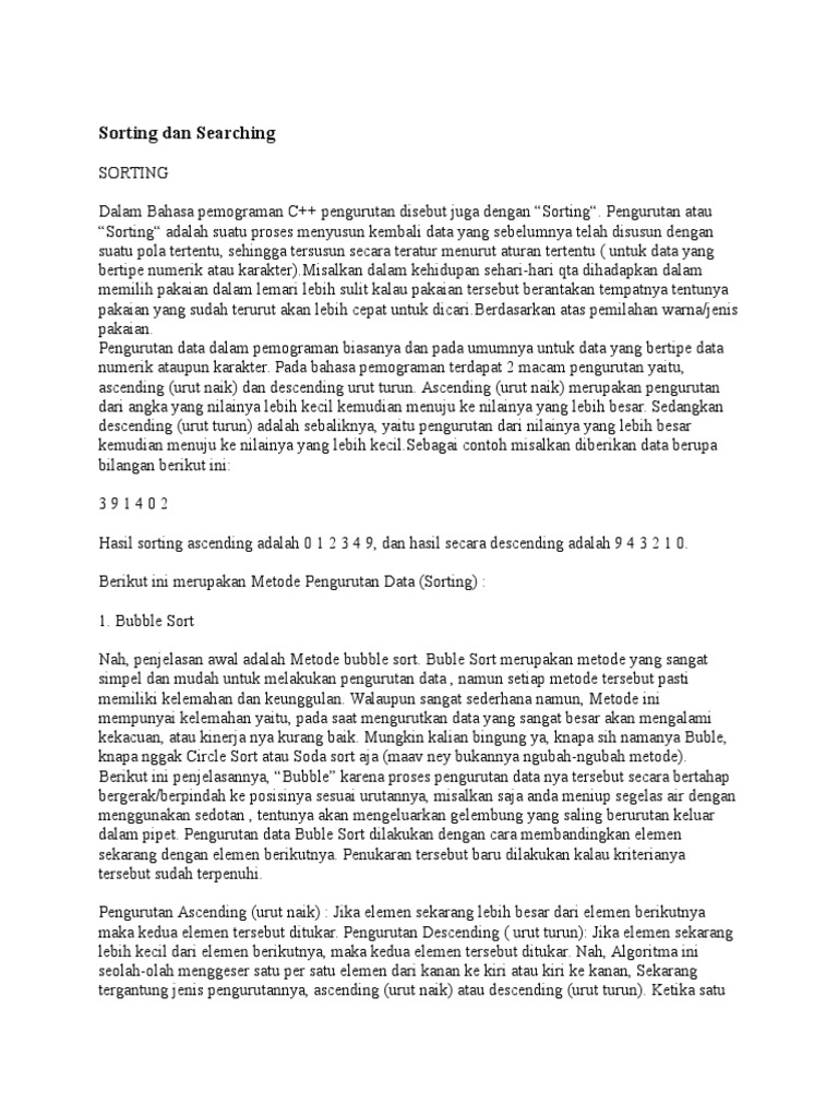 Sorting Dan Searching | PDF