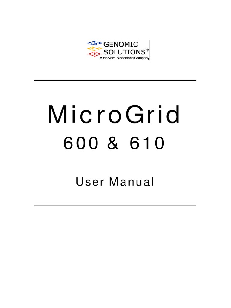 MicroGrid II User Manual | PDF | Barcode | Dna Microarray