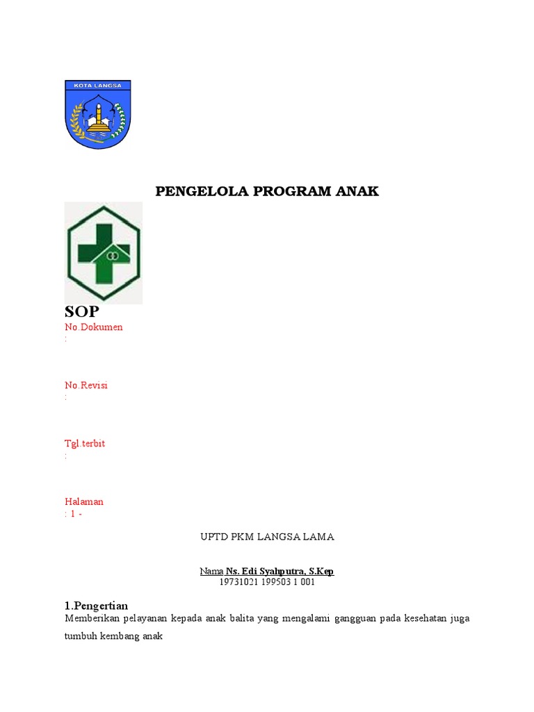 Sop Program Anak | PDF