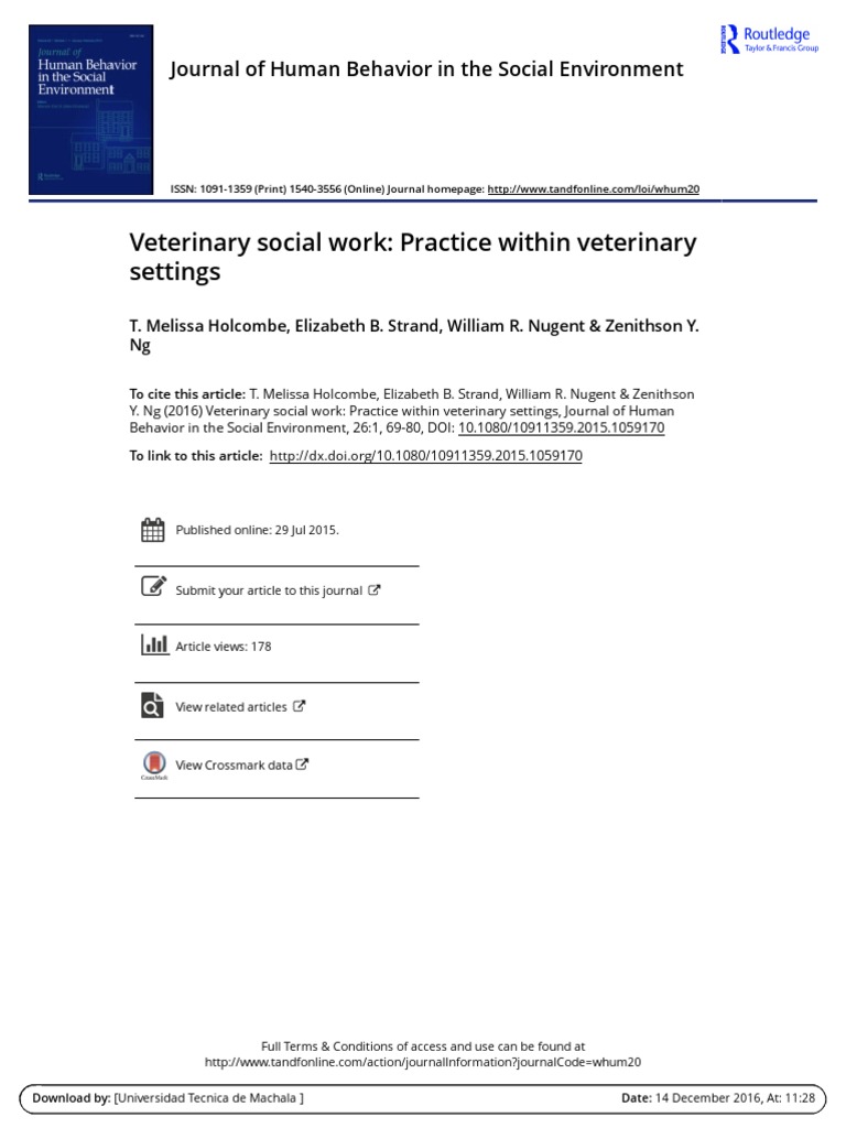 Veterinary Social Work Practice Within Veterinary Settings | PDF ...