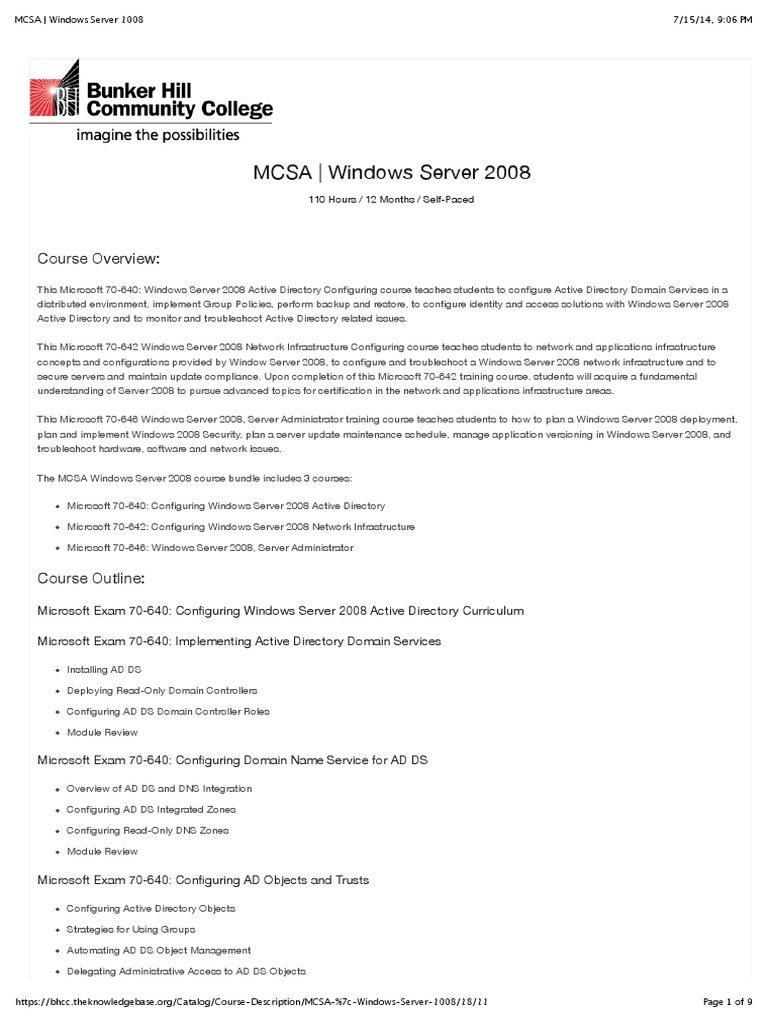 MCSA - Windows Server 2008 | PDF | Active Directory | Group Policy