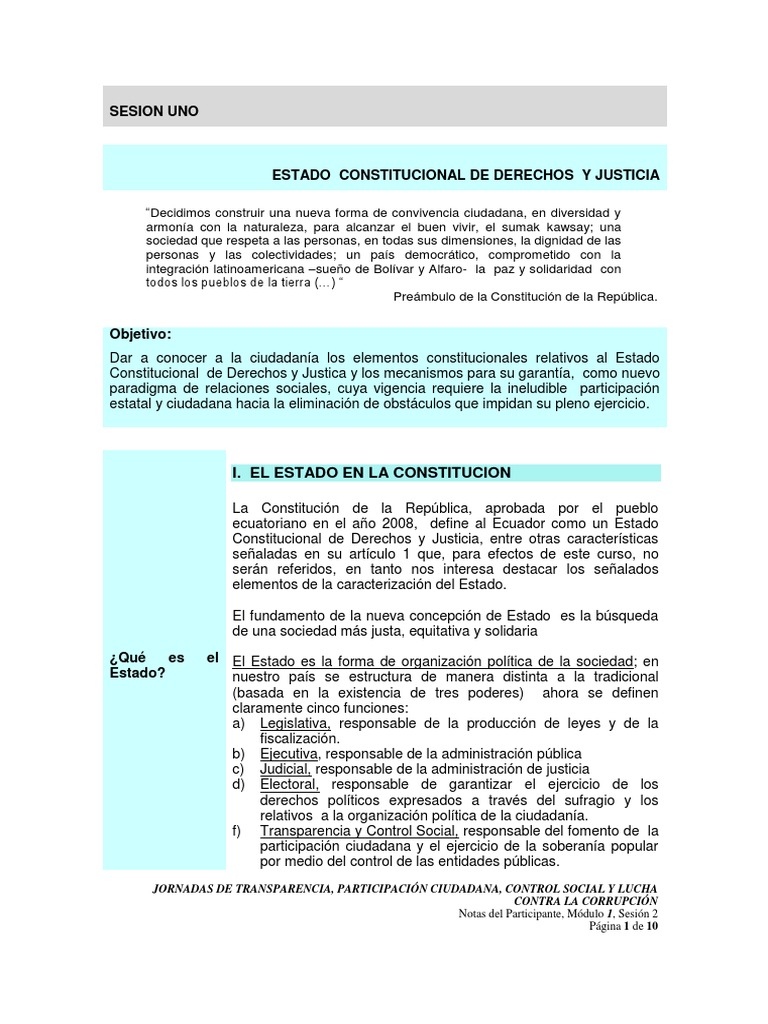 Estado Constitucional de Derechos y Justicia | PDF | Derechos humanos ...