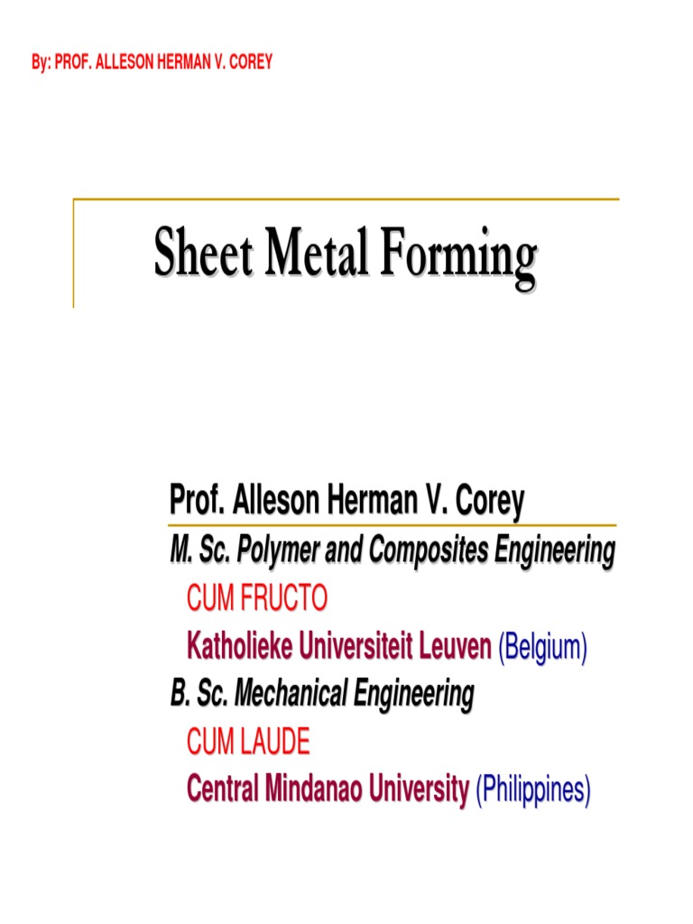 Sheet Metal Forming Methods and Classification Guide | PDF ...