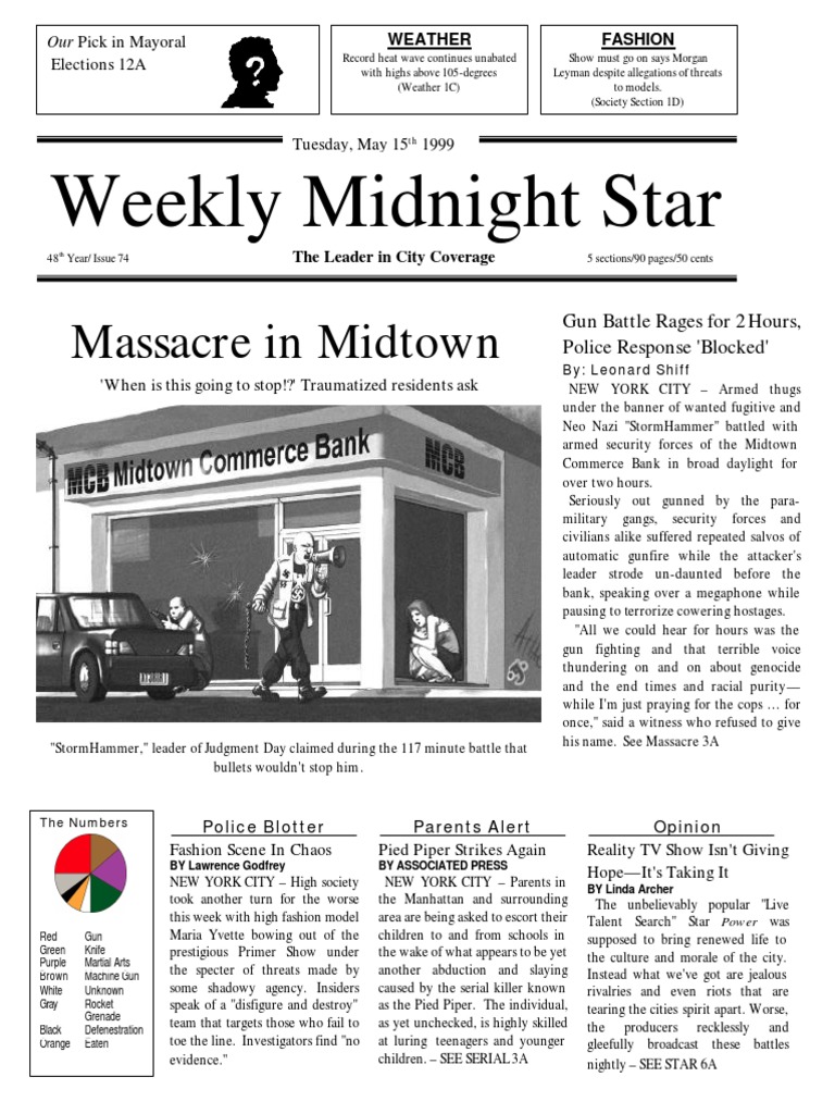 Weekly Midnight Star: Massacre in Midtown | PDF | Seven Deadly Sins ...