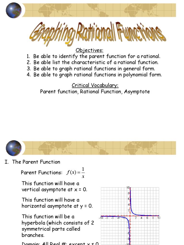 Graphing Rational Functions | PDF | Asymptote | Fraction (Mathematics)