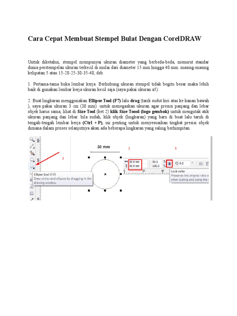Cara Membuat Stempel Bulat di CorelDRAW | PDF