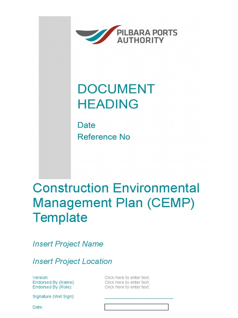 Construction Environmental Management Plan CEMP Template (A334171) | PDF | Surface Runoff | Sediment