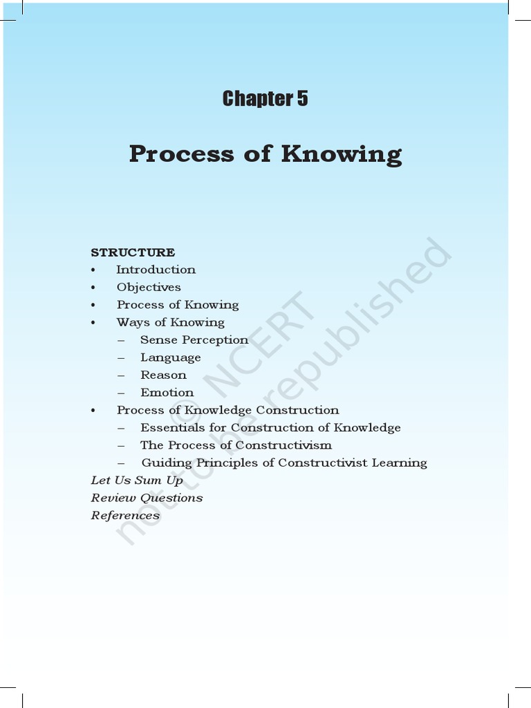 Understanding the Process of Knowing | PDF | Perception ...