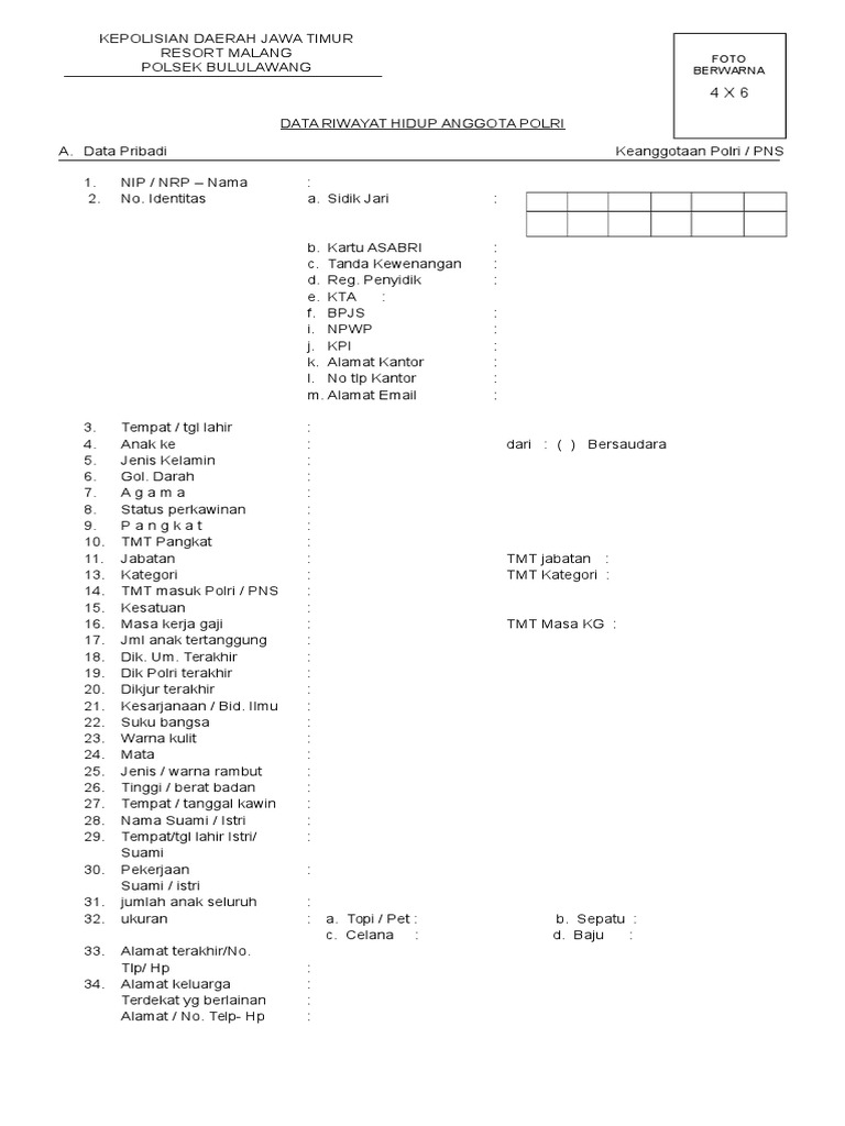 Format RH Lengkap | PDF
