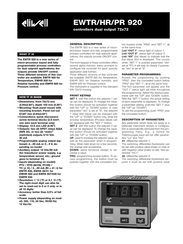 EWTR 920 Instruction Sheet Rel 11 - 00 en | PDF | Parameter (Computer ...
