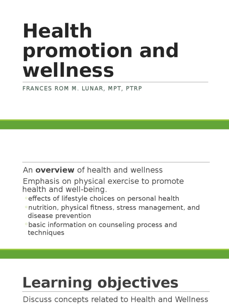 Health & Wellness for Physio Students | PDF