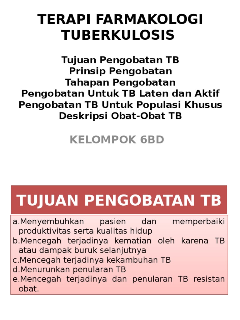Terapi Farmakologi Tuberkulosis | PDF