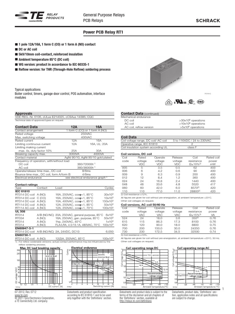 Schrack Relay | PDF | Relay | Soldering