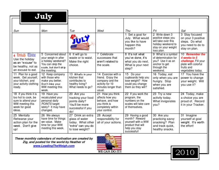 Calendar July 2010 | PDF | Psychological Concepts | Psychology