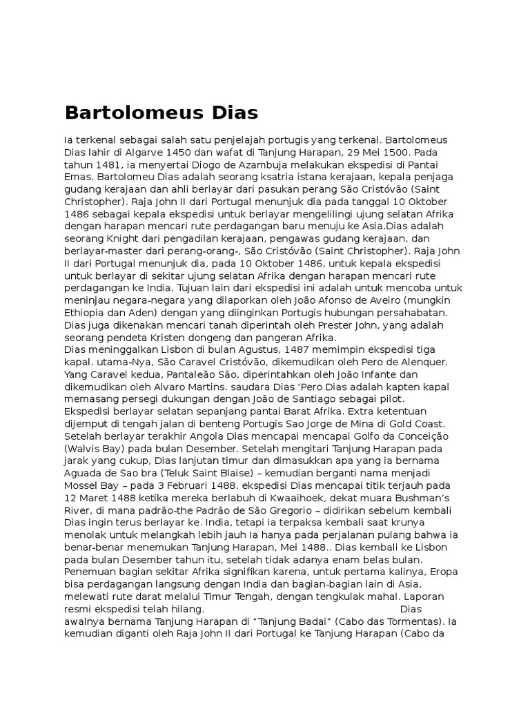 Bartolomeus Dias | PDF