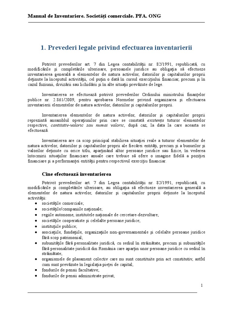 Manual de Inventariere | PDF