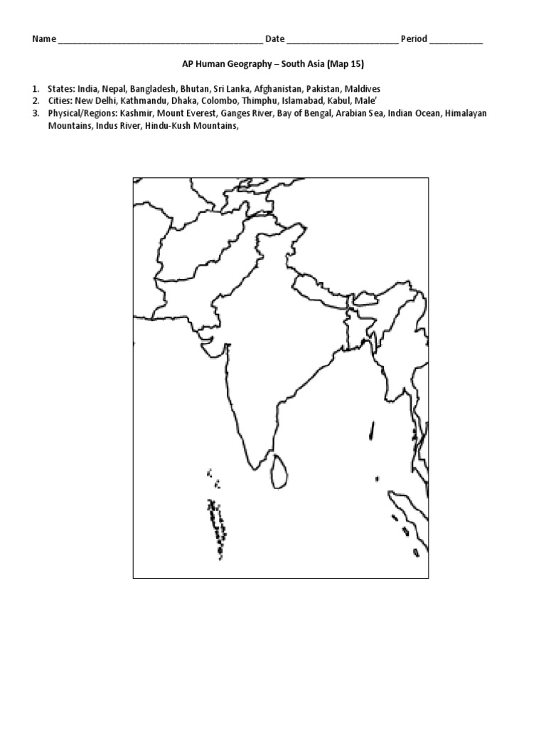 South Asia Geography Map Guide | PDF