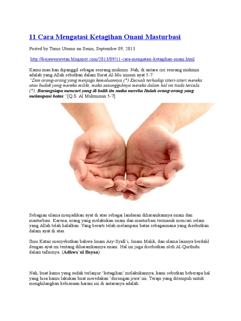 11 Cara Mengatasi Ketagihan Onani Masturbasi | PDF
