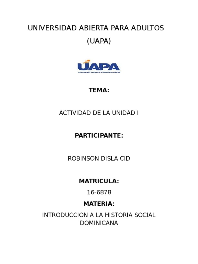 Hoja de Presentación UAPA 2025 | PDF