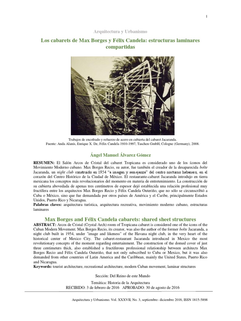 Los Cabarets de Max Borges y Félix Candela: Estructuras Laminares ...