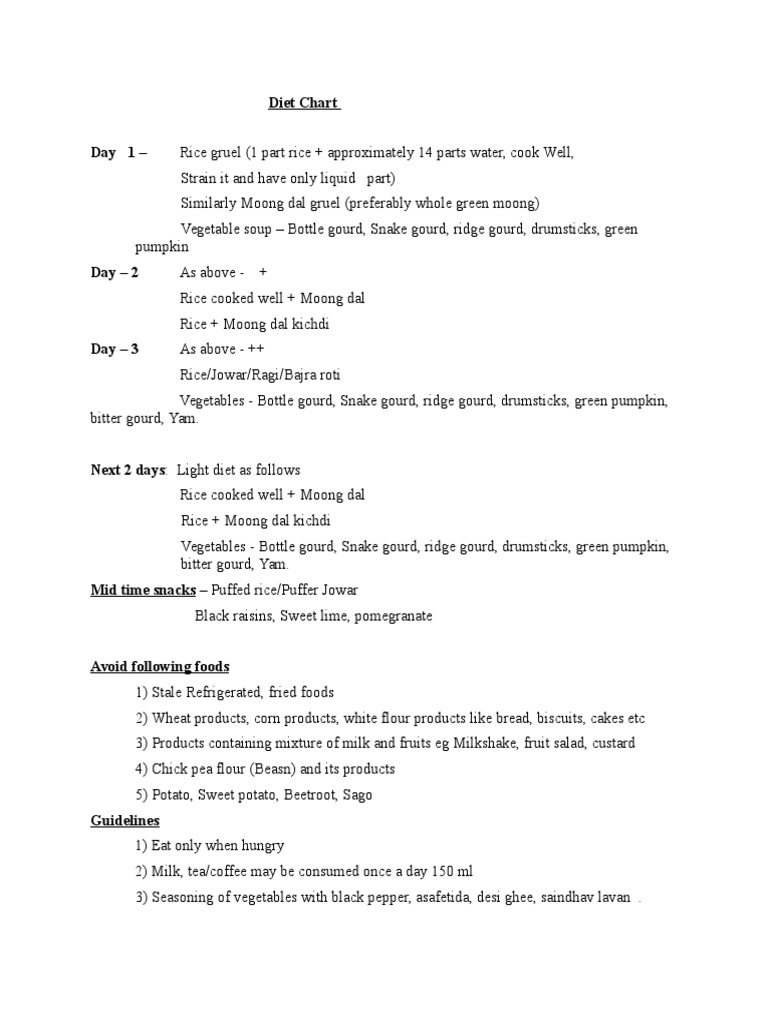 Diet Chart... | PDF