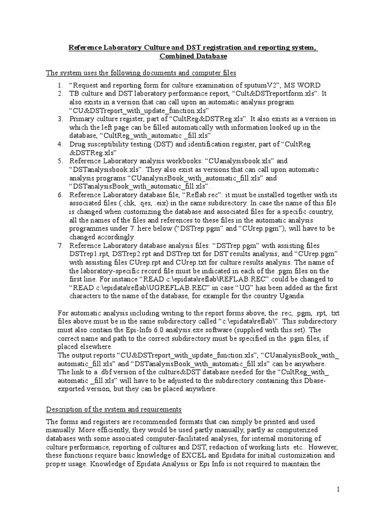 TB Culture & DST Reporting System | PDF | Microsoft Excel | Tuberculosis
