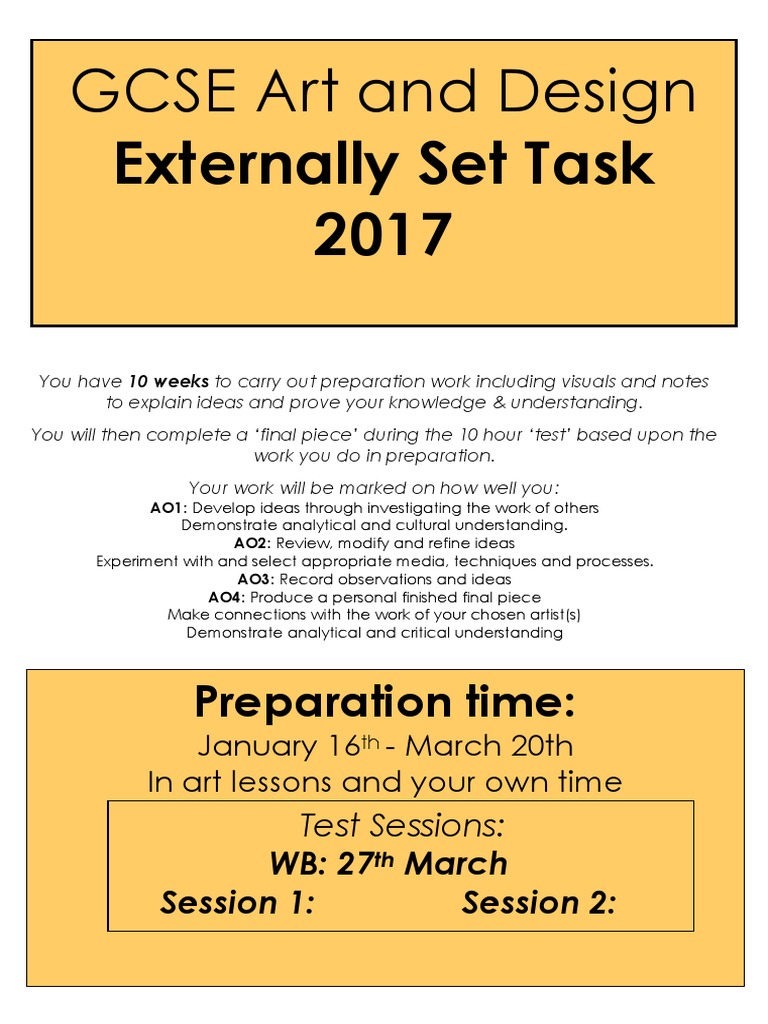 gcse art exam brief 2017 | Drawing | Test (Assessment)