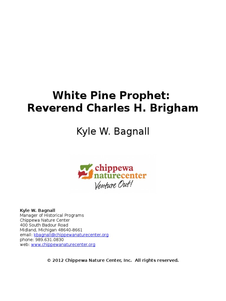 White Pine Prophet, Reverend Charles H. Brigham | PDF | Unitarian ...