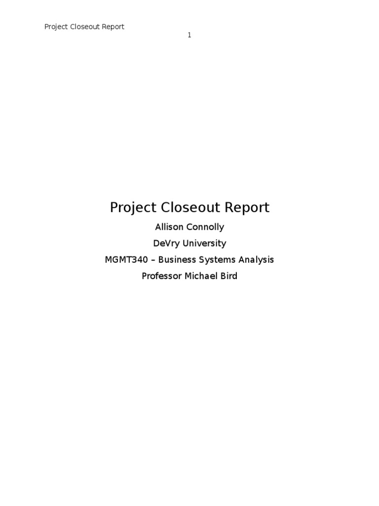 Project Closeout Report | PDF | Evaluation | Risk