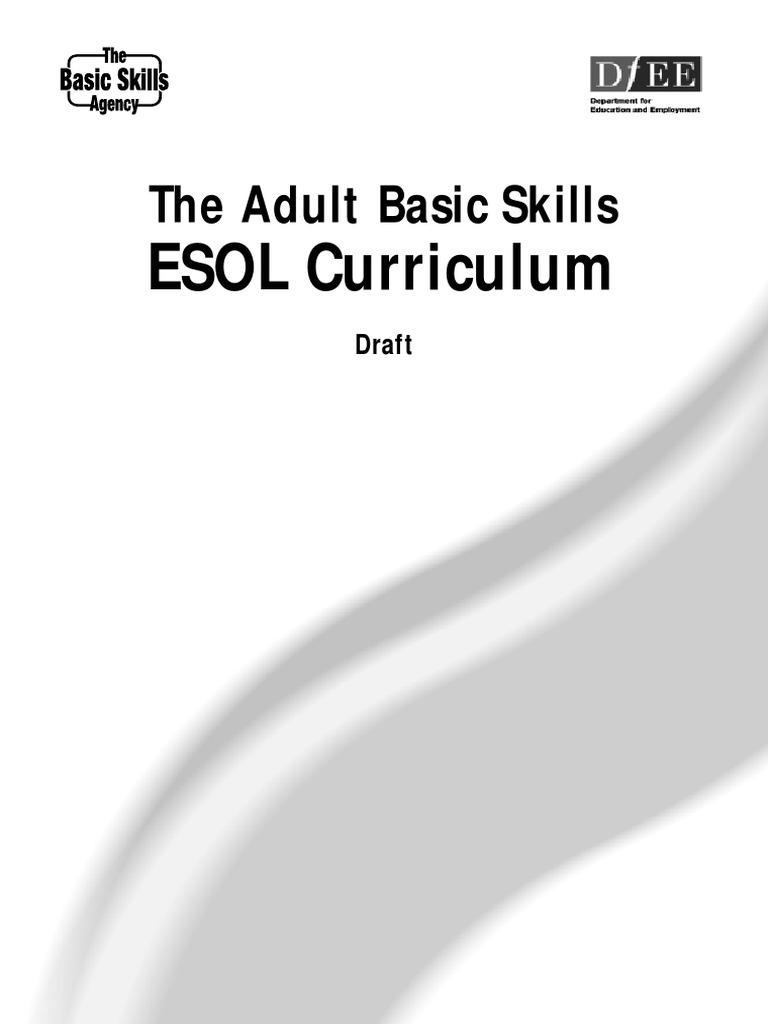 Adult Basic Skills ESOL Curriculum - Draft | PDF